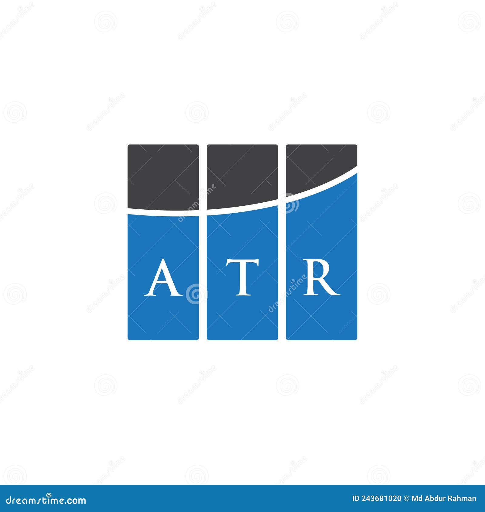 ATR Letter Logo Design on Black Background. ATR Creative Initials ...