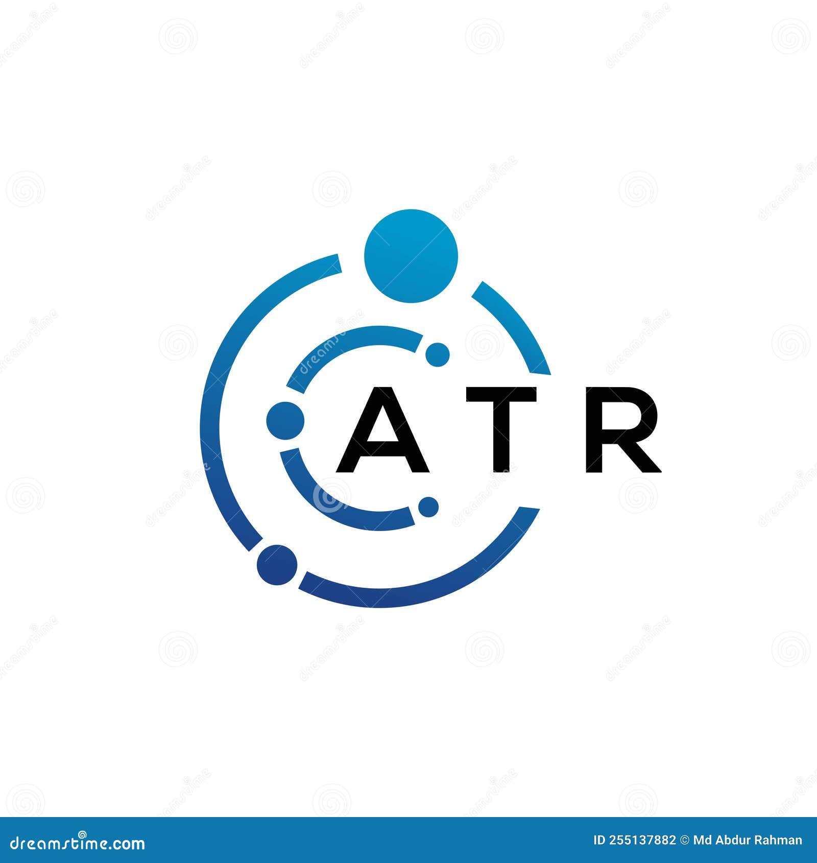 ATR Letter Logo Design on Black Background. ATR Creative Initials ...