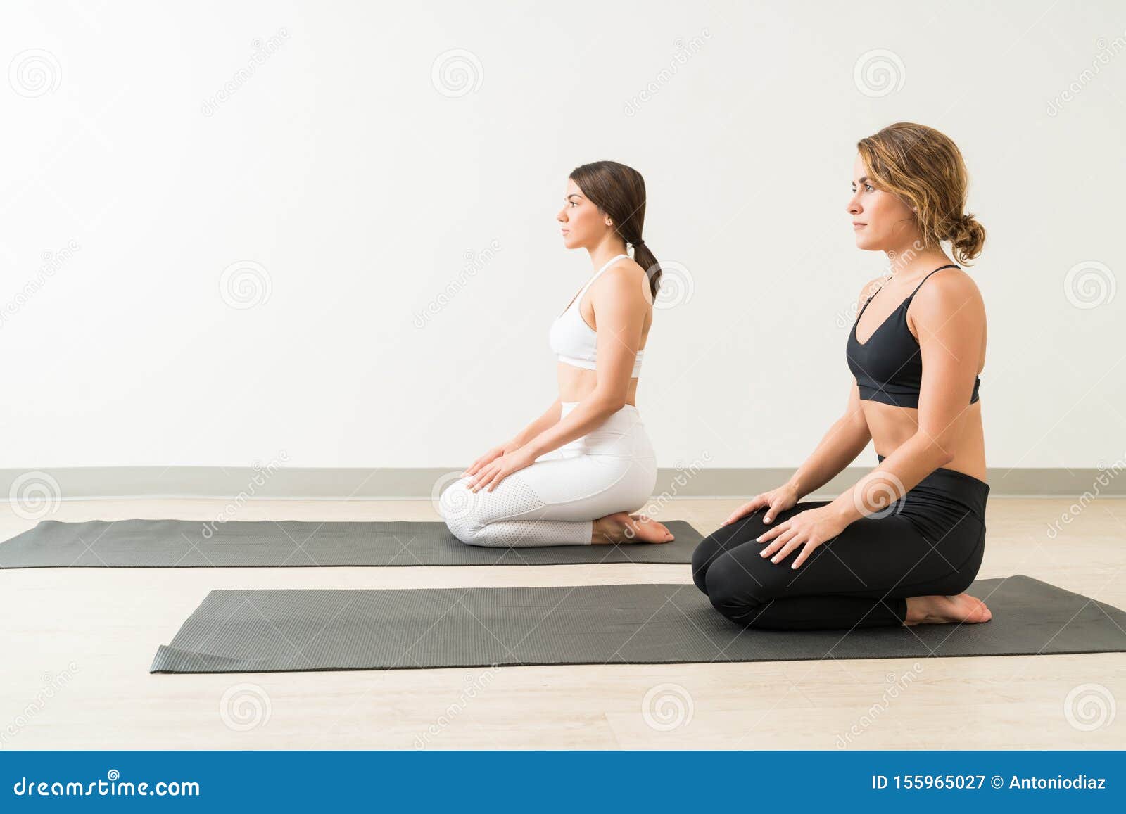 Atractivas Amigas Practicando El Tornillo Se Pose En Matas Imagen de ...