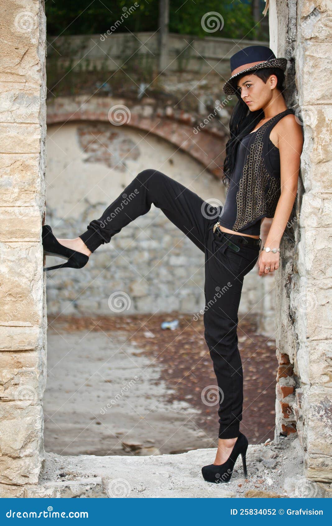 Atractive woman stock photo. Image of model, wall, young - 25834052
