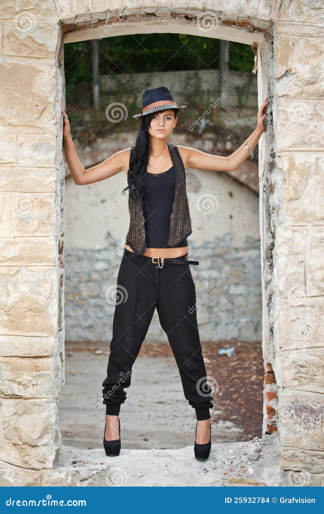 Atractive woman stock photo. Image of high, posing, stone - 25932784