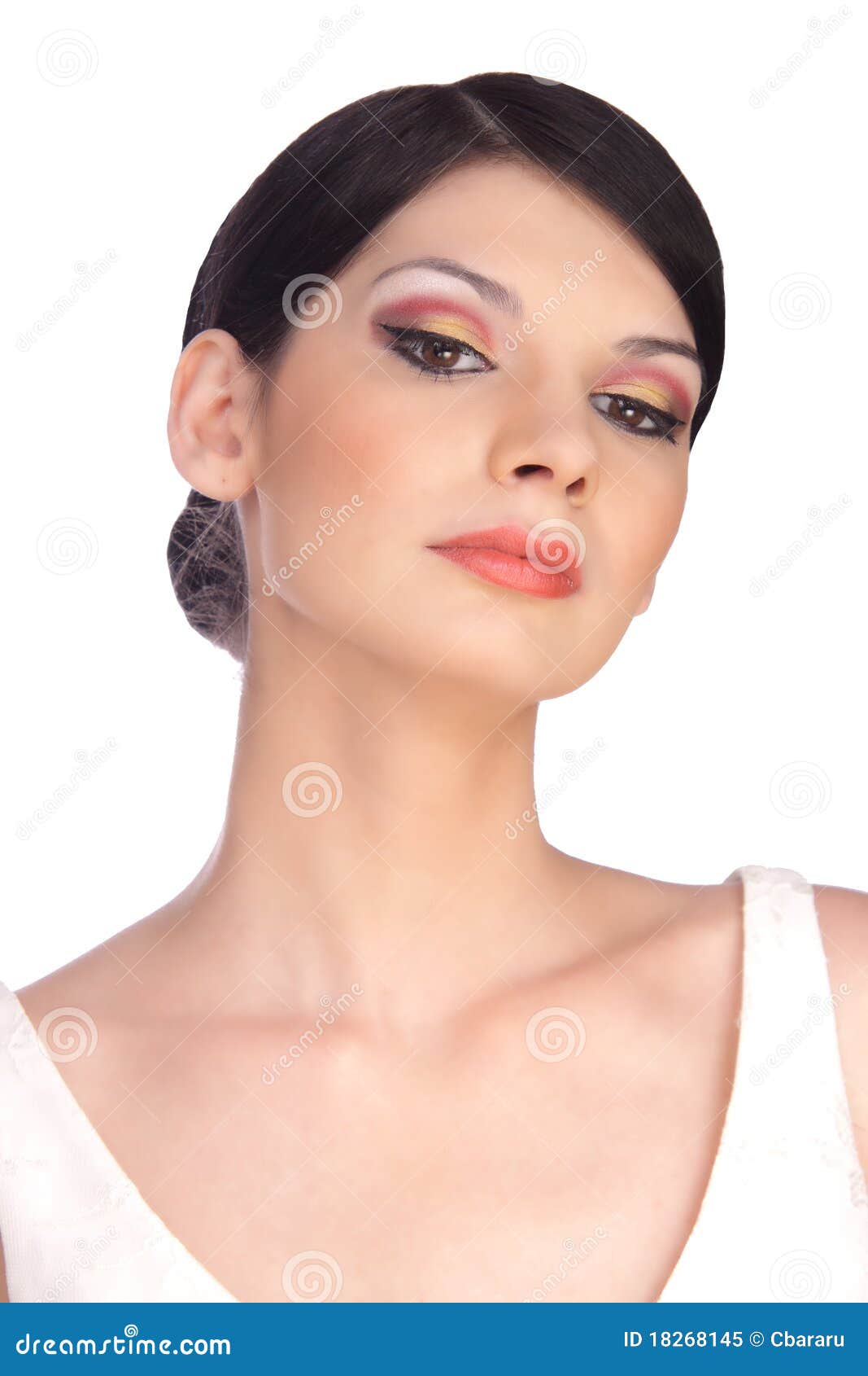 Atractive Young Woman Portrait, Looking Down 2 Stock Image - Image of ...