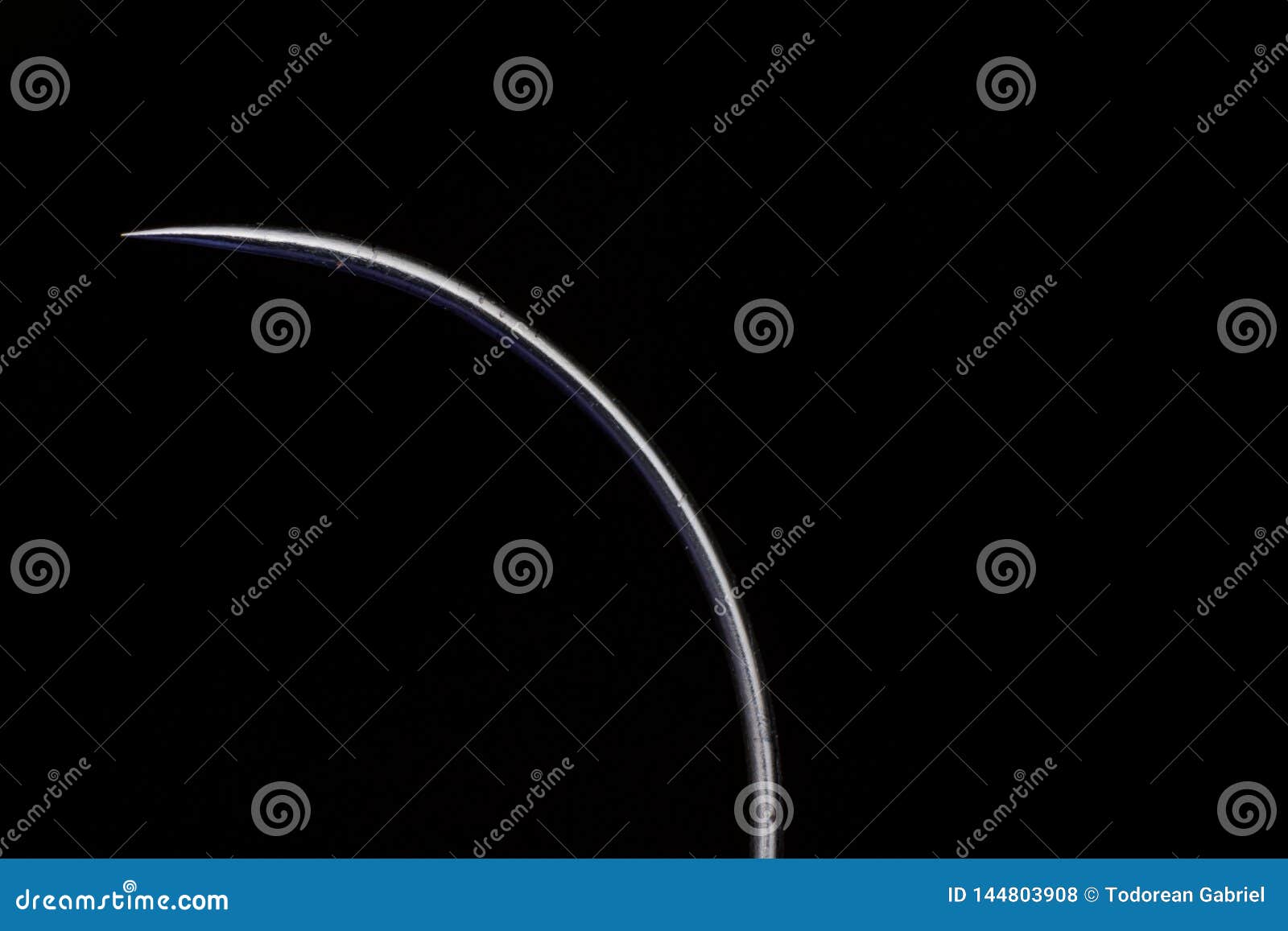 Atraumatic Needle on Black Background Stock Photo - Image of atraumatic ...