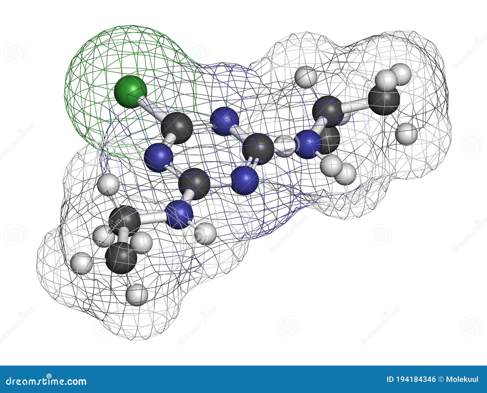 Atrazine Broadleaf Herbicide Molecule. Skeletal Formula Cartoon Vector ...