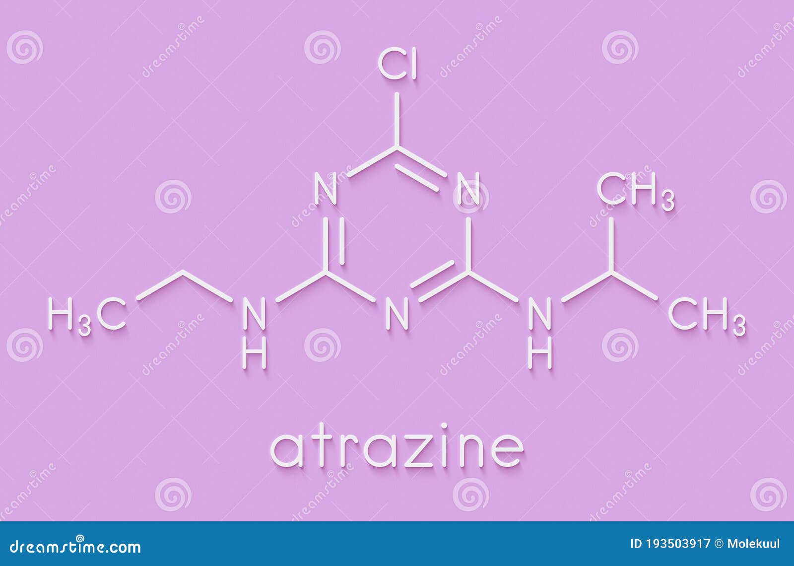 Atrazine Broadleaf Herbicide Molecule. Skeletal Formula Cartoon Vector ...