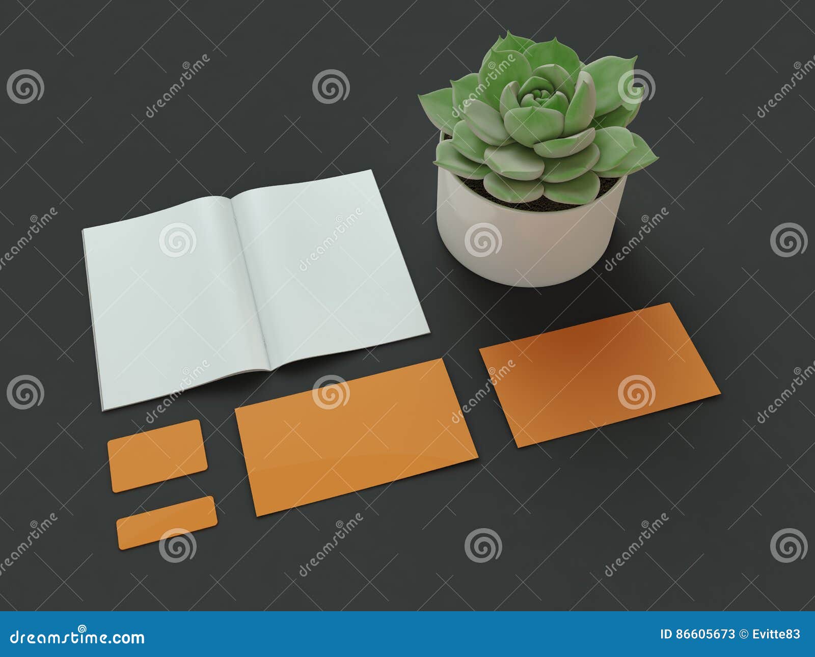 3D Rendering - High Resolution Image Basic Box Paper Template Isolated ...