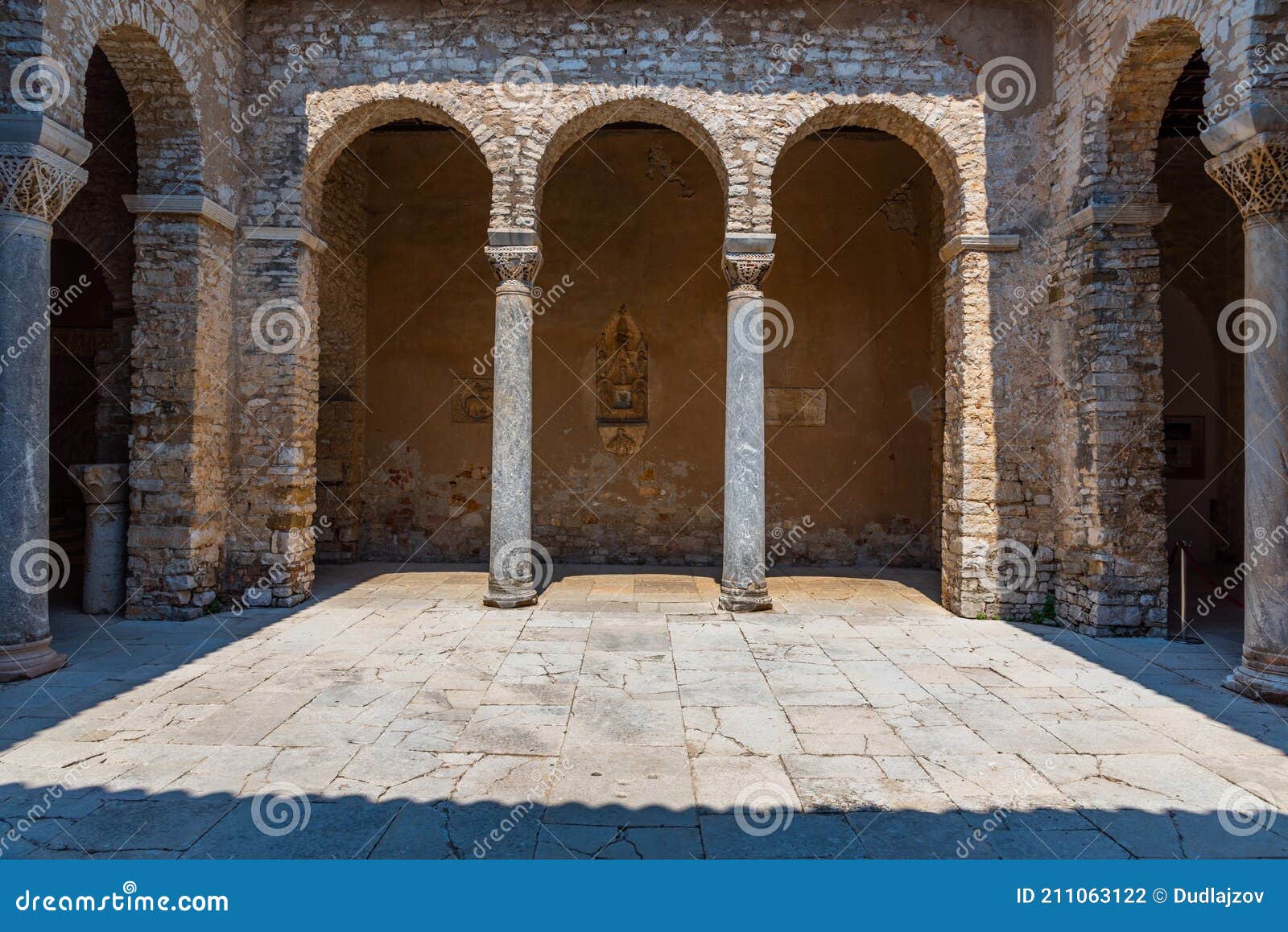 Atrium of the Episcopal Basilica in Porec Stock Photo - Image of ...