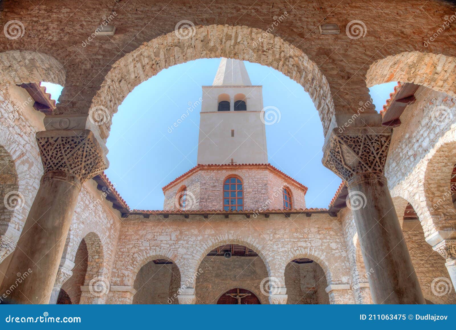 Atrium of the Episcopal Basilica in Porec Stock Image - Image of ...