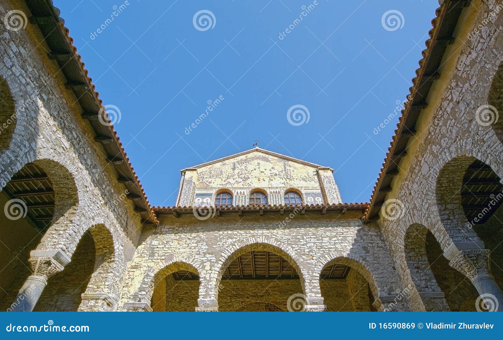 Atrium of Euphrasian Basilica, Porec Stock Image - Image of baptistery ...