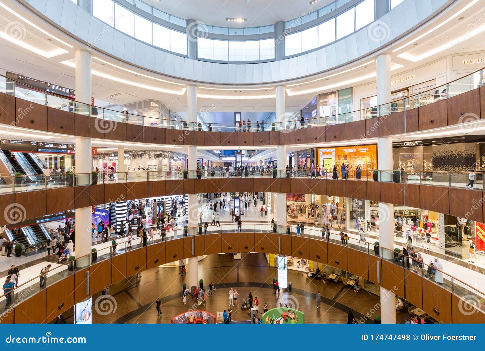 Atrium inside Dubai Mall editorial stock photo. Image of emirate ...