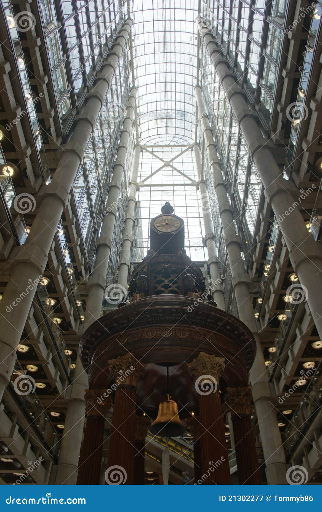 Atrium Lloyds of London stock image. Image of open, escalator - 21302277