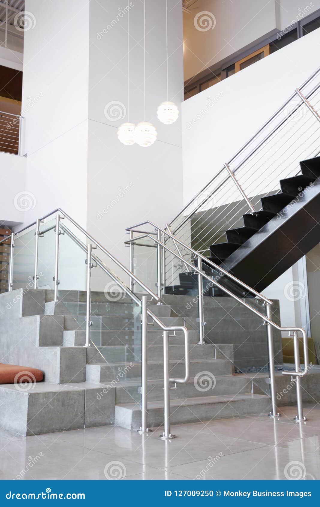 Atrium Lobby and Stairs in Modern Office Building, Vertical Stock Photo ... Atrium Lobby and Stairs in Modern Office Building, Vertical Stock Photo ...