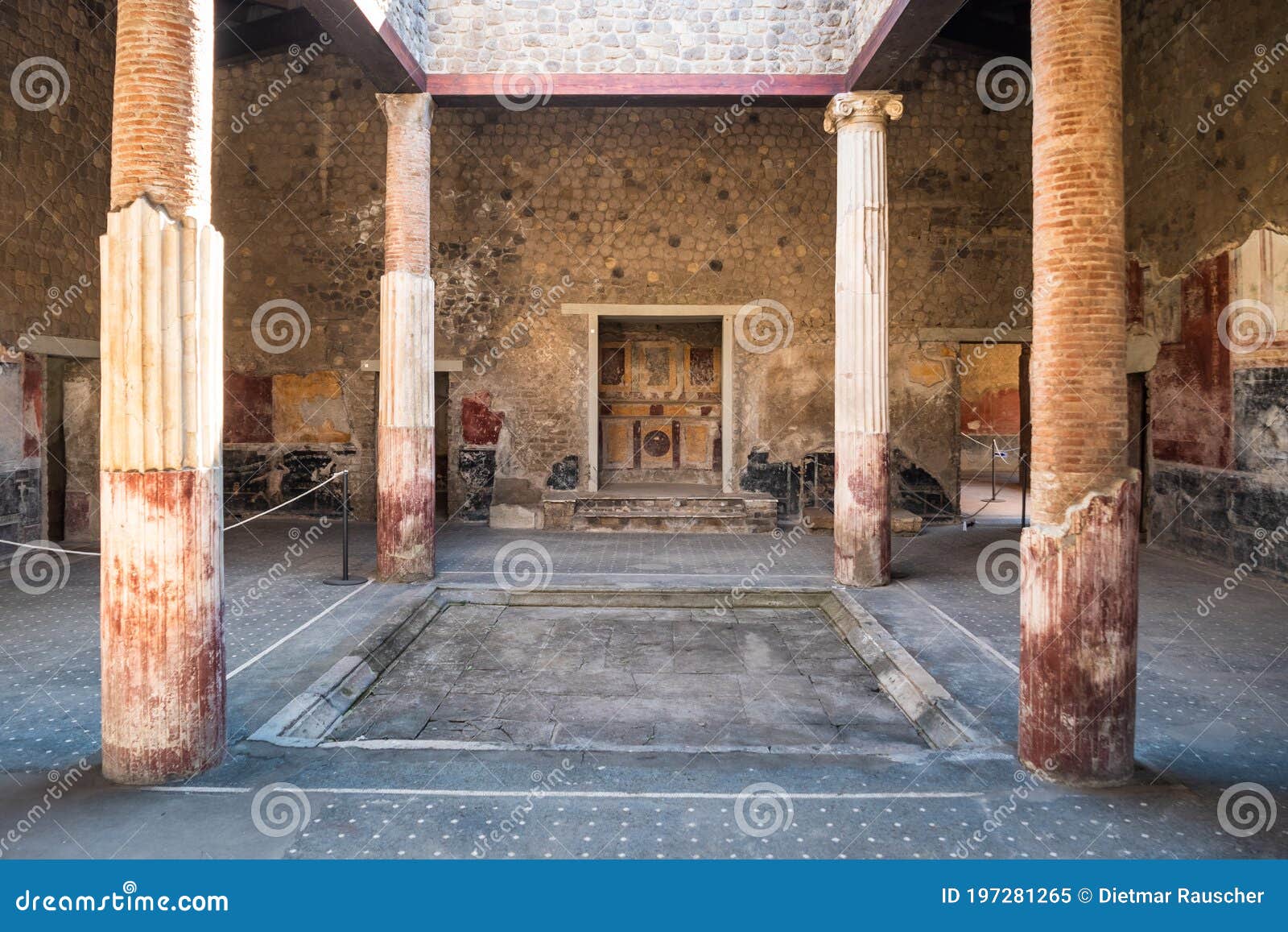 Atrium of Roman Villa San Marco in Stabiae Stock Image - Image of ...
