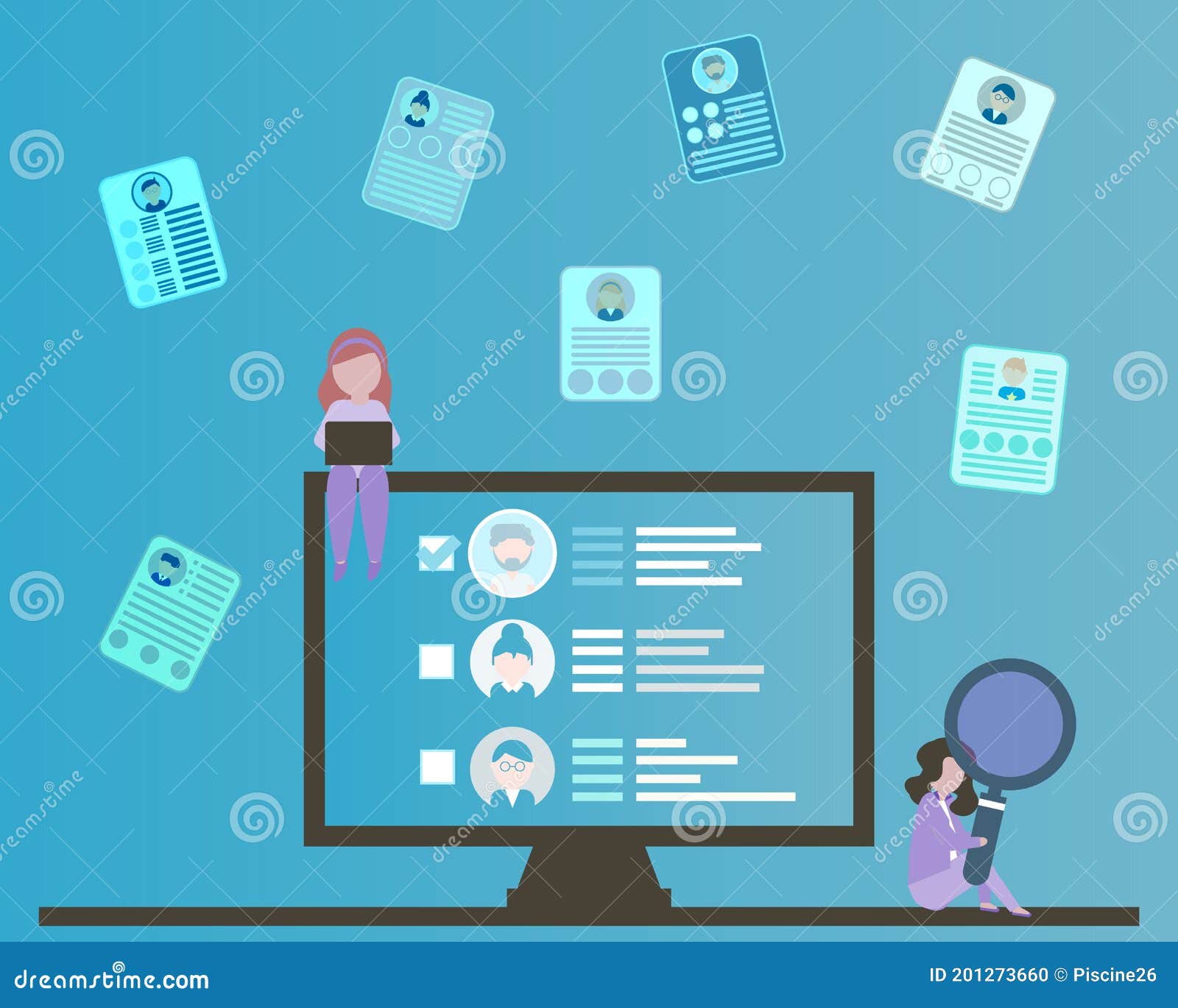 ATS Applicant Tracking System for Recruitment Technology Vector Stock ...