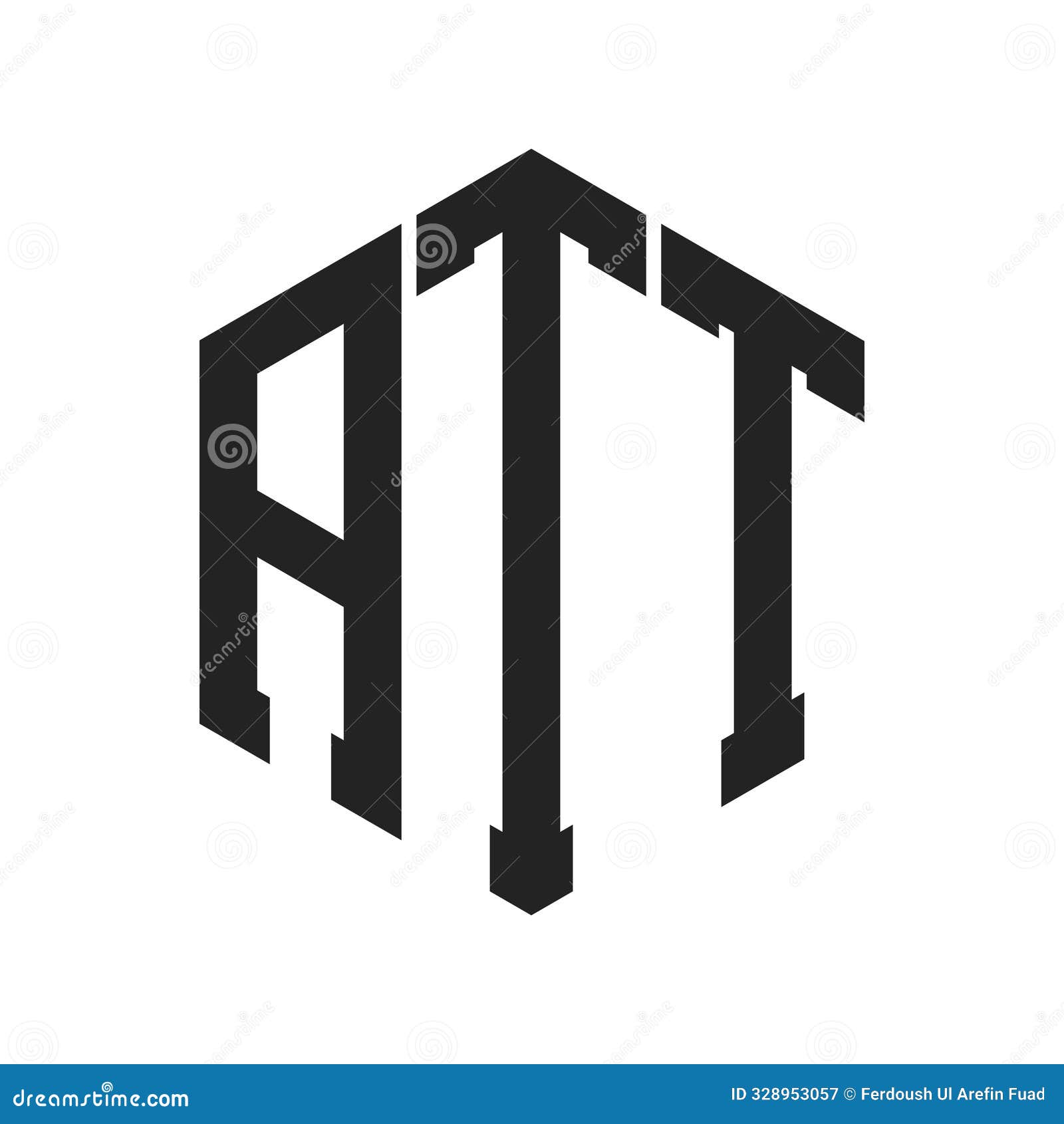 ATT Logo Design. Initial Letter ATT Monogram Logo Using Hexagon Shape ...