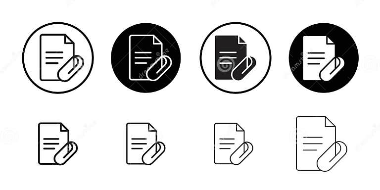 Attach Document Icon Isolated Flat Vector in Outline Stock Vector ...