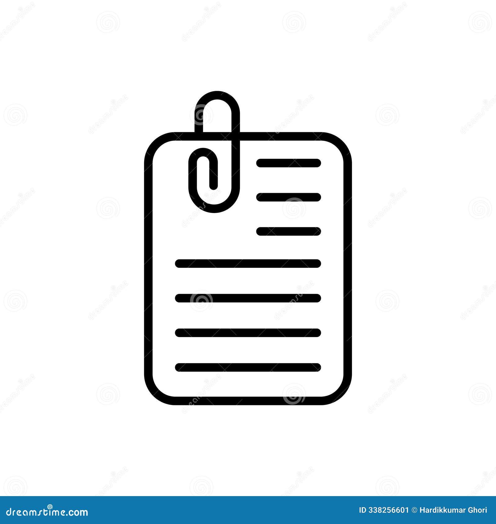Attach document icon stock vector. Illustration of document - 338256601