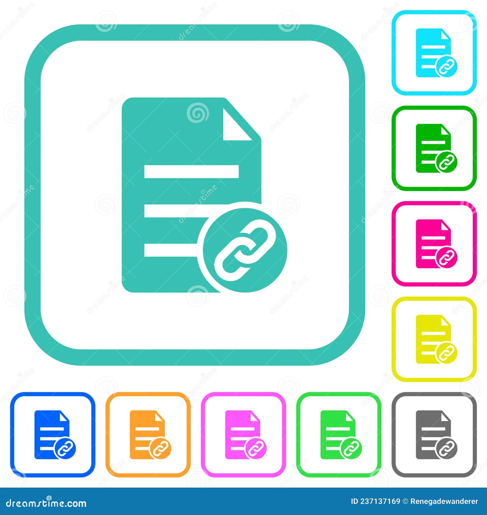 Attach Document Solid Vivid Colored Flat Icons Stock Vector ...