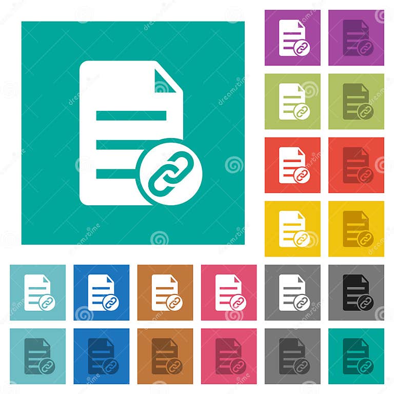 Attach Document Square Flat Multi Colored Icons Stock Vector ...