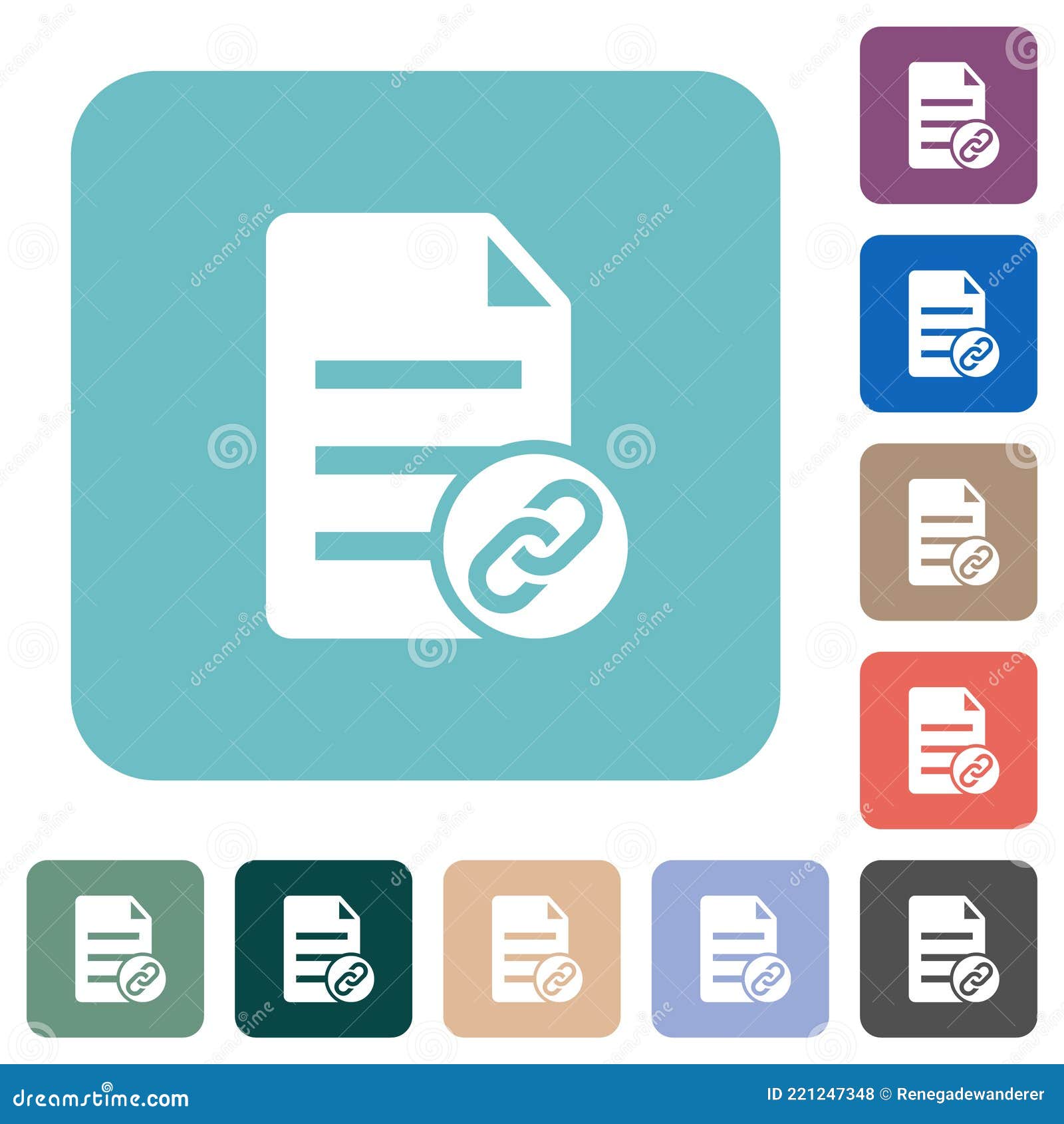 Attach Document Rounded Square Flat Icons Stock Vector - Illustration ...
