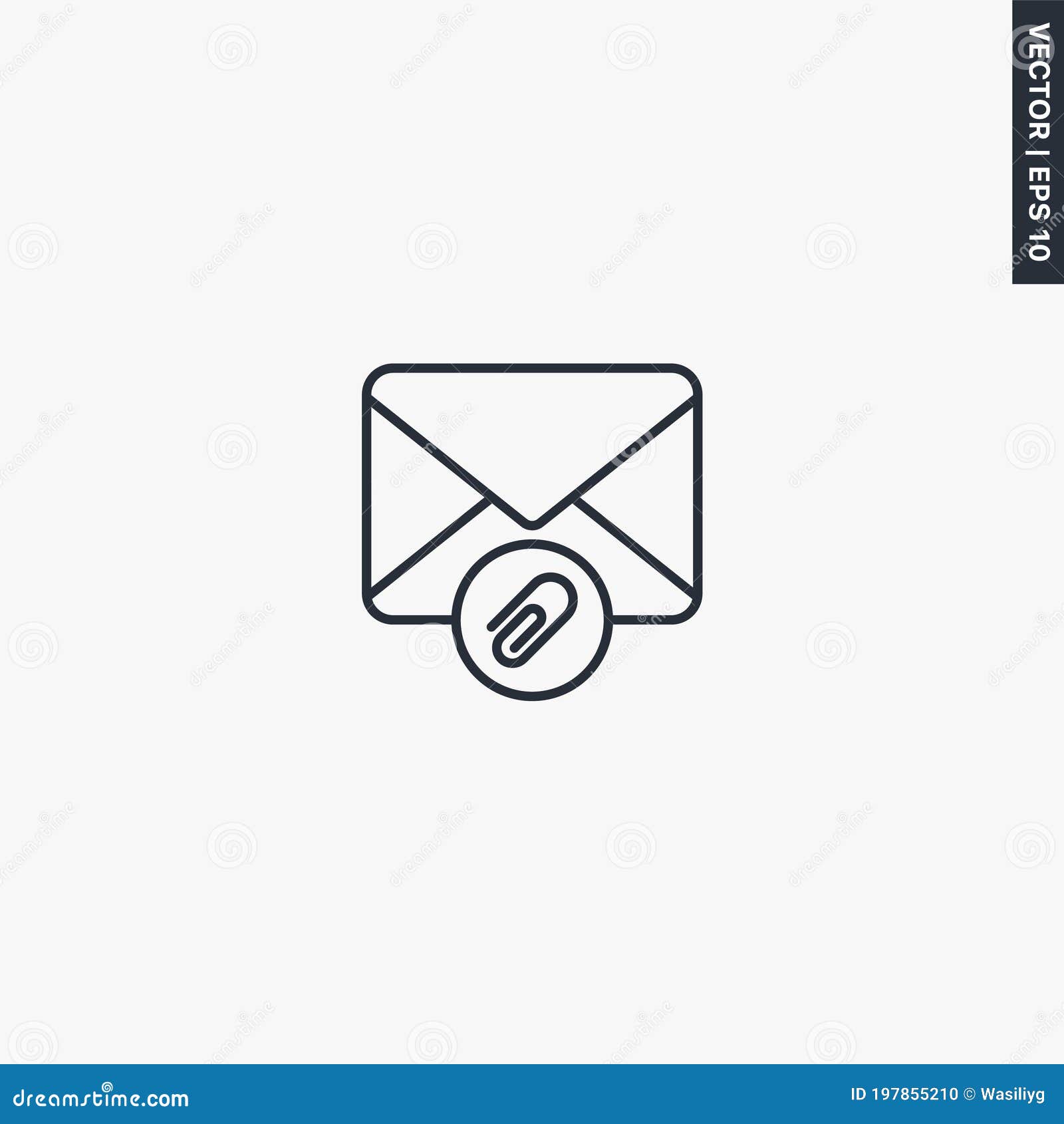 Attach Email, Linear Style Sign for Mobile Concept and Web Design Stock ...