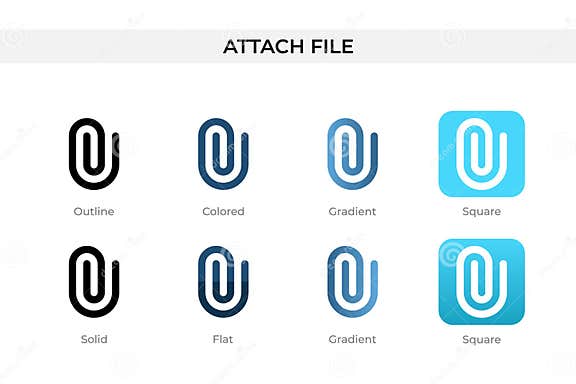 Attach File Icon in Different Style. Attach File Vector Icons Designed ...