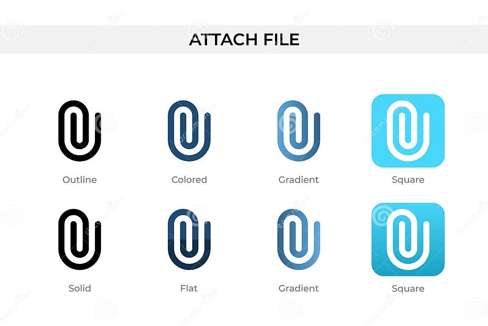 Attach File Icon in Different Style. Attach File Vector Icons Designed ...