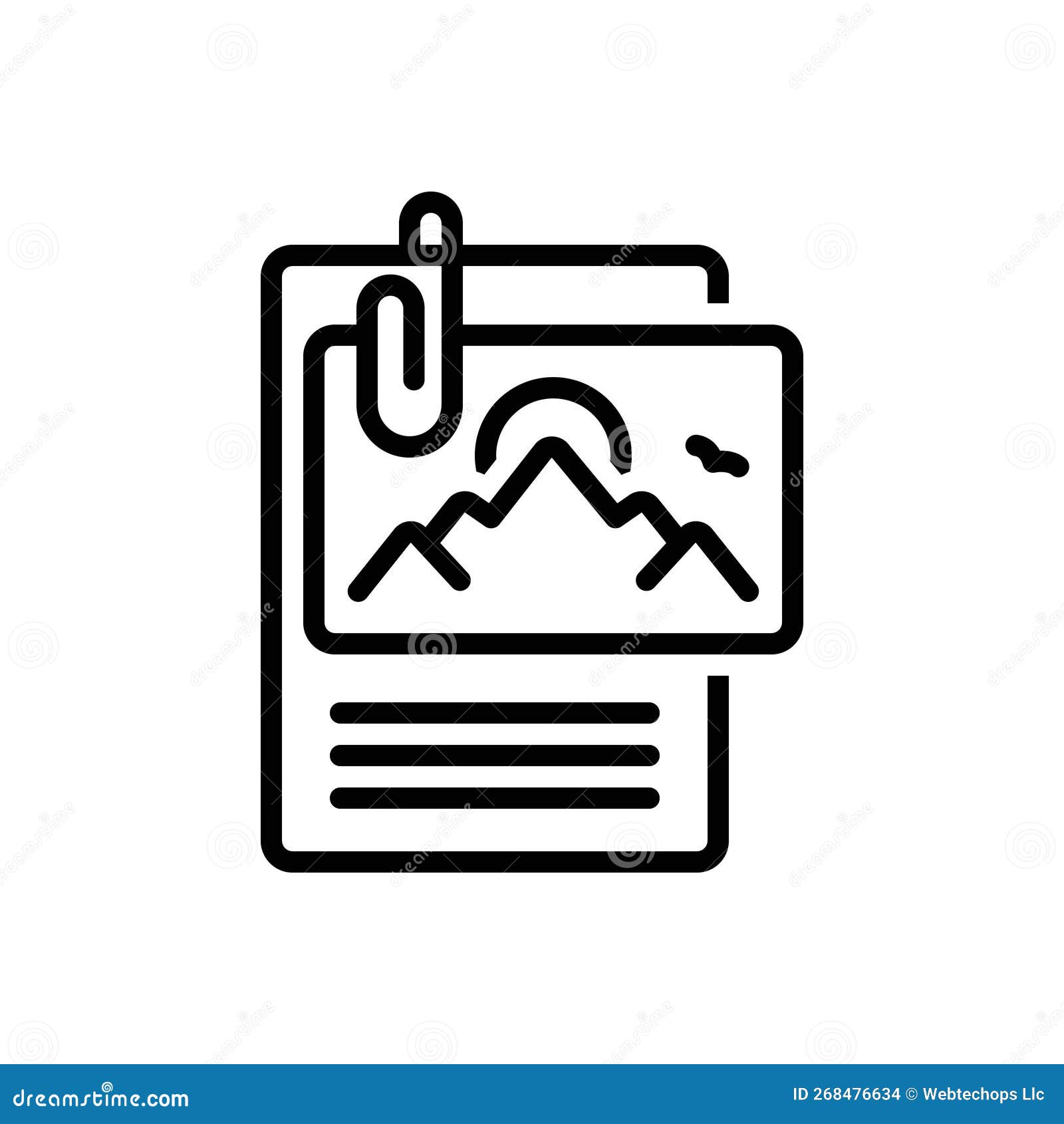 Black Line Icon for Attach, Joint and Document Stock Vector ...