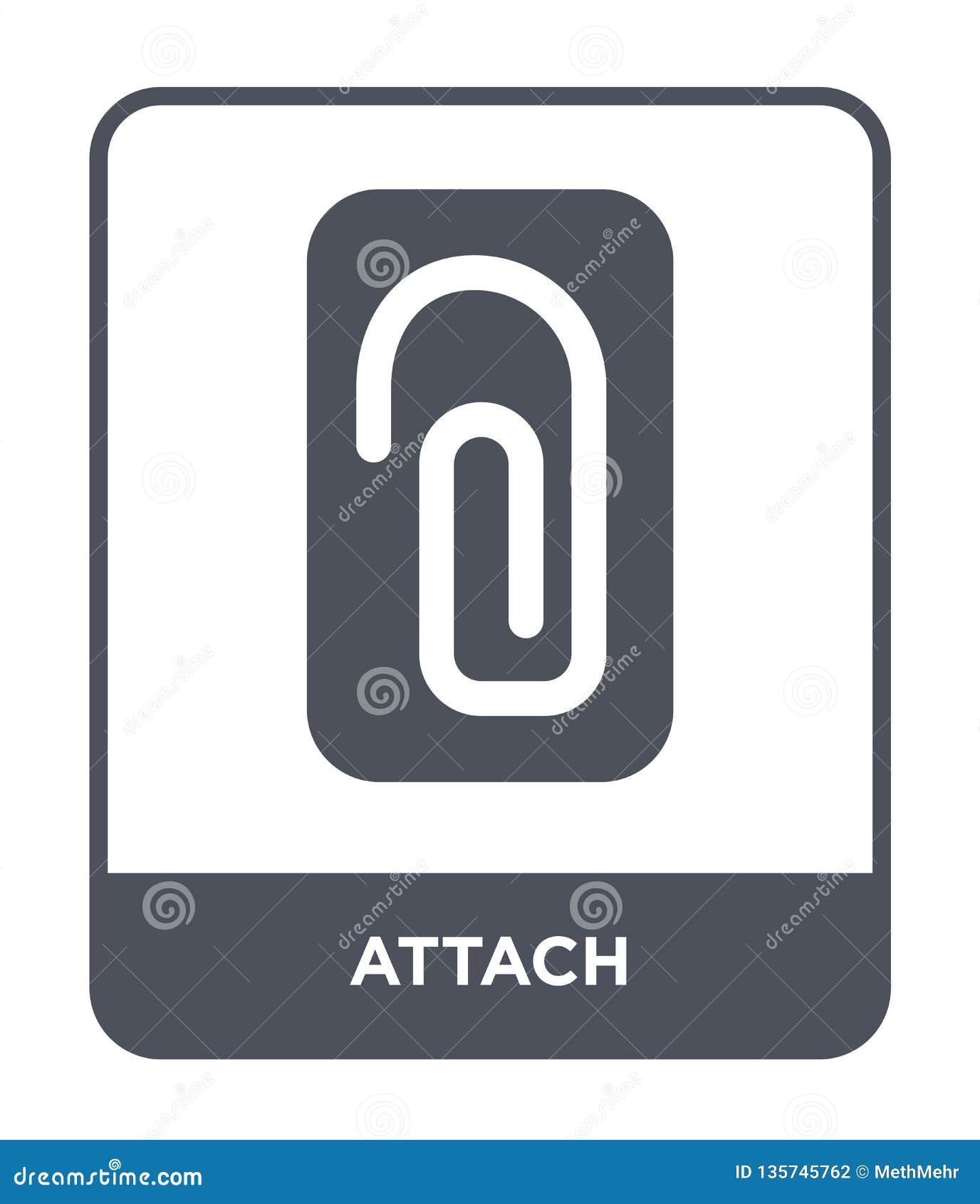 Attach Icon in Trendy Design Style. Attach Icon Isolated on White ...