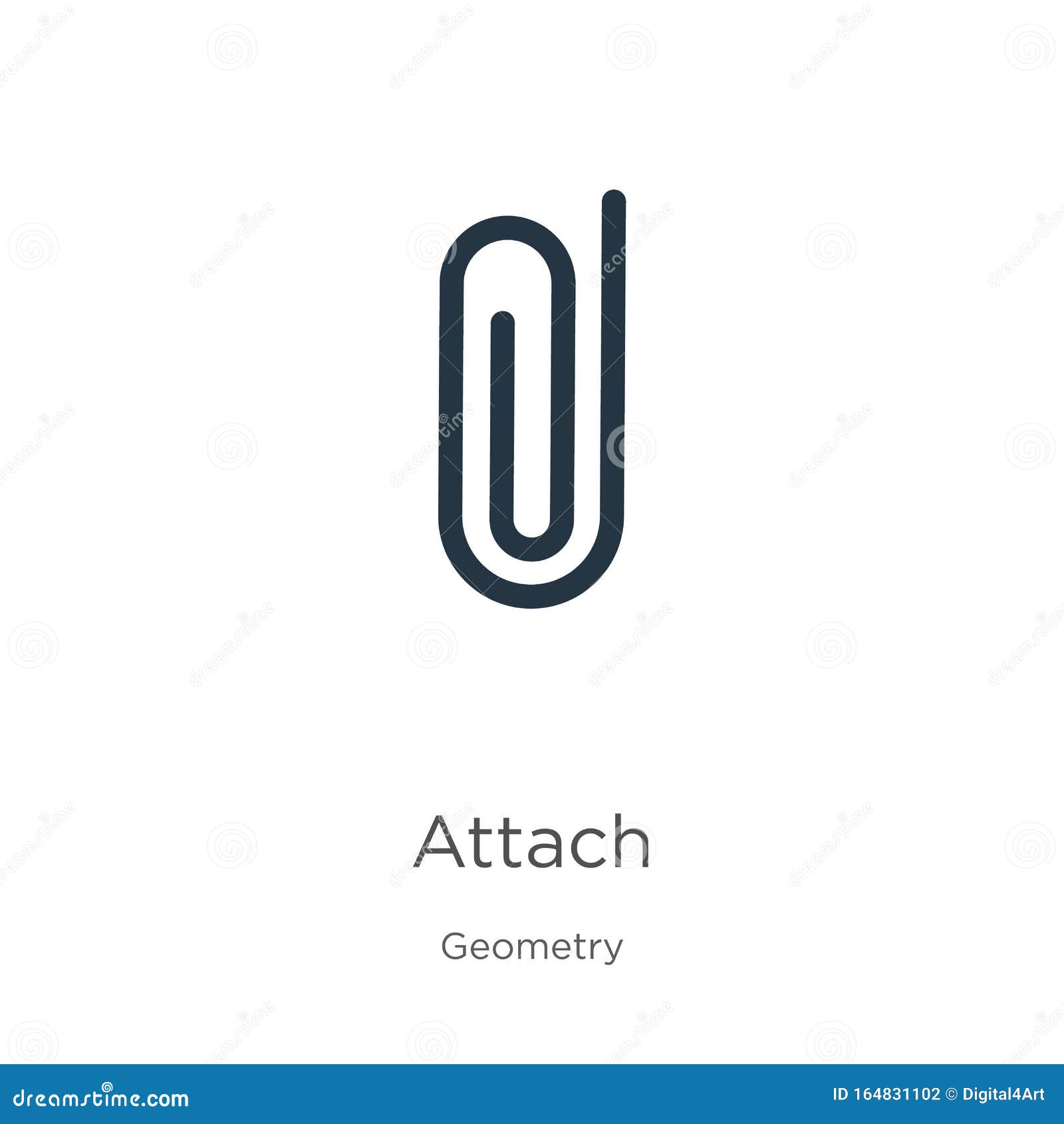 Attach Icon Vector. Trendy Flat Attach Icon from Geometry Collection ...