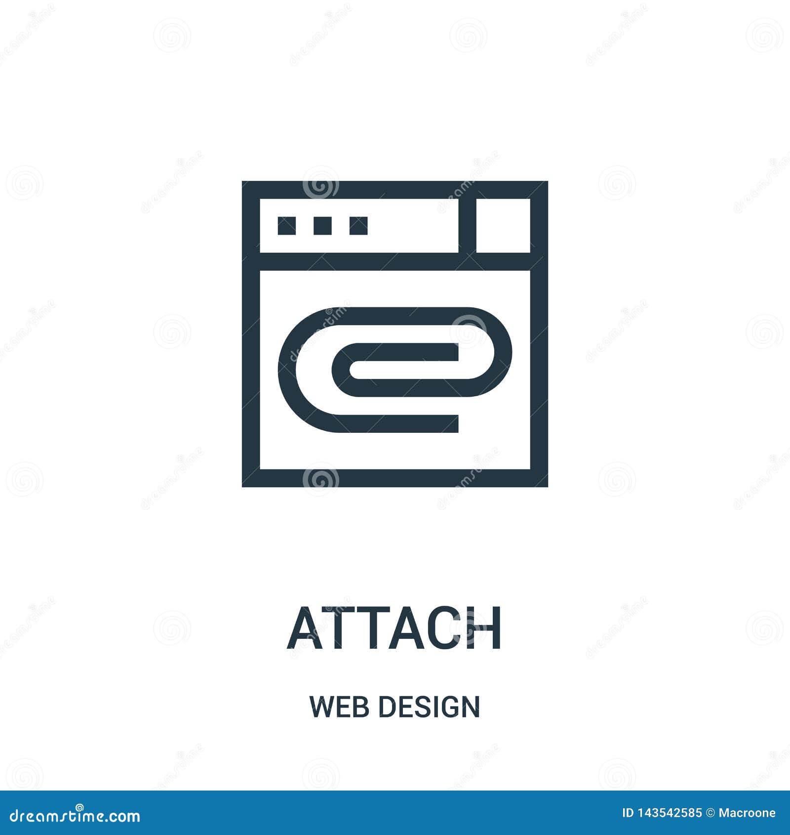 Attach Icon Vector from Web Design Collection. Thin Line Attach Outline ...