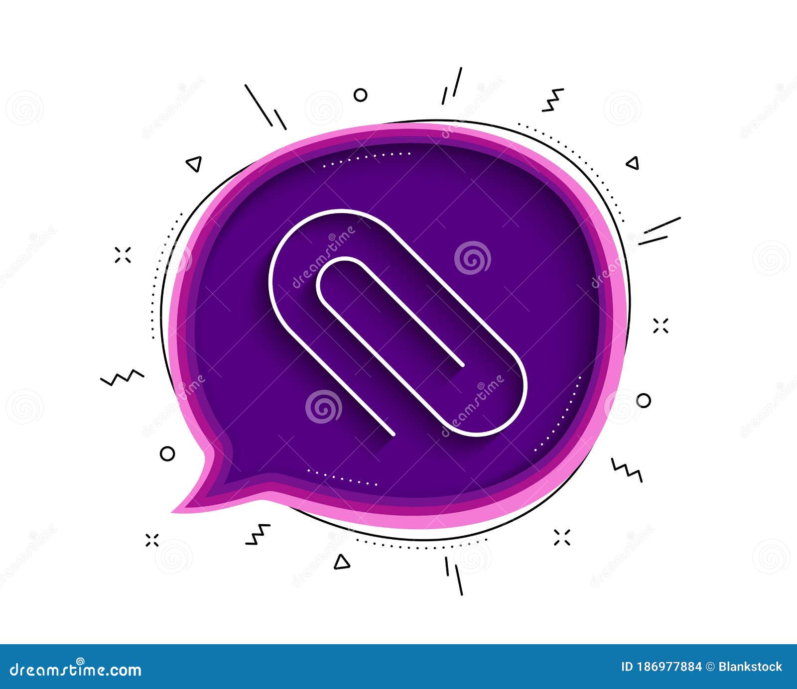 Attach Line Icon. Attachment Paper Clip Sign. Vector Stock Vector ...