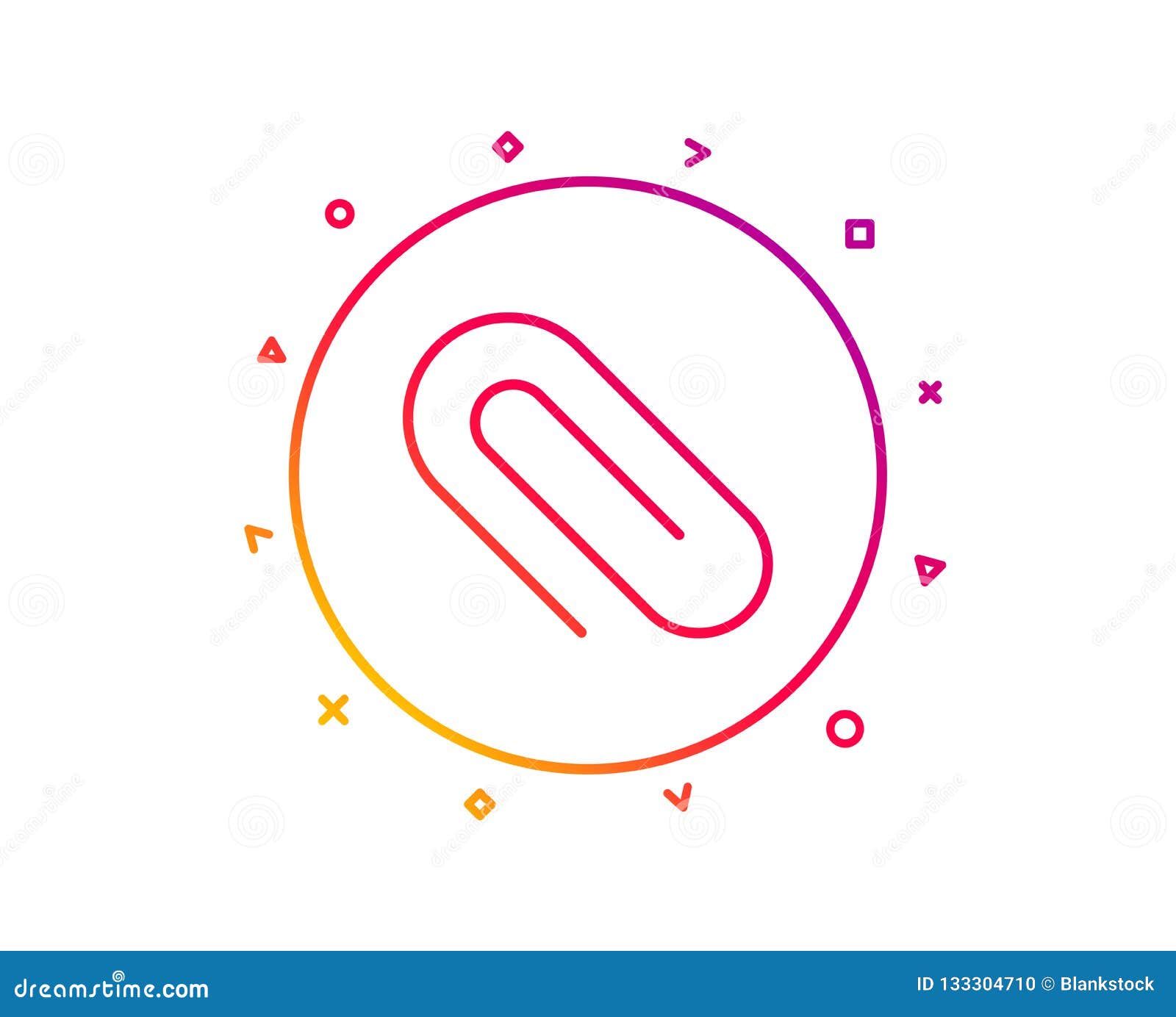 Attach Line Icon. Attachment Paper Clip Sign. Vector Stock Vector ...