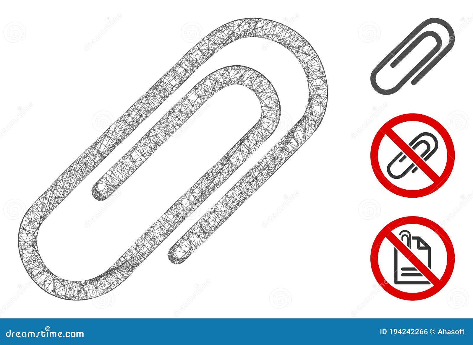 Attach Paperclip Polygonal Web Vector Mesh Illustration Stock Vector ...
