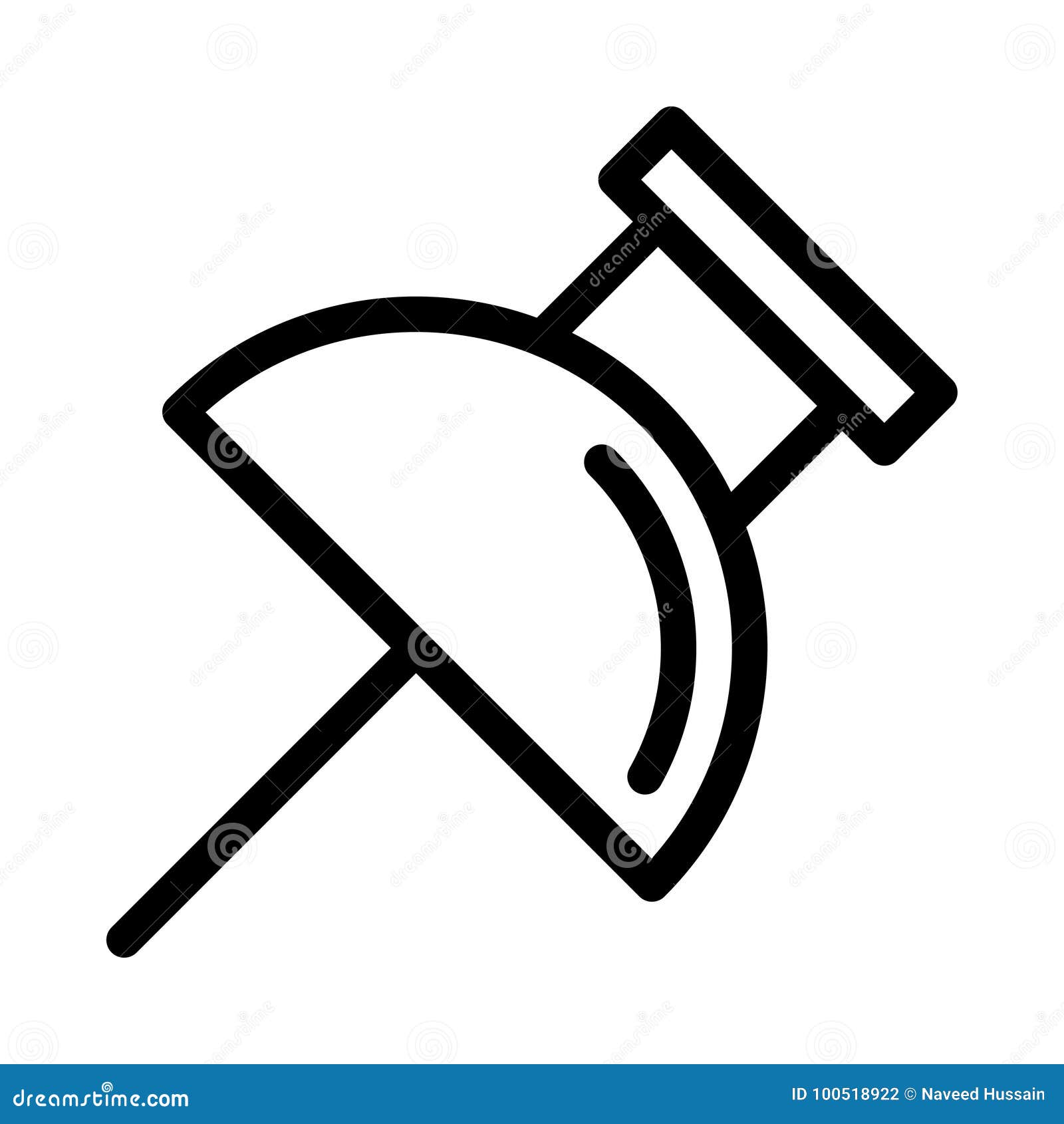 Attach pin icon stock illustration. Illustration of thin - 100518922