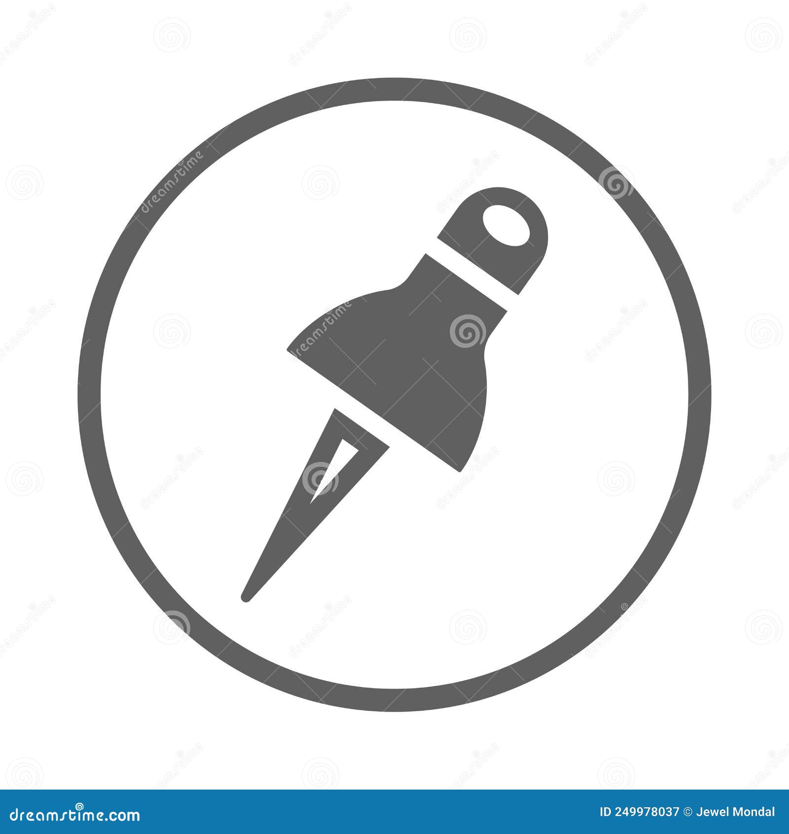 Attach, Pin Icon. Gray Vector Design Stock Illustration - Illustration ...