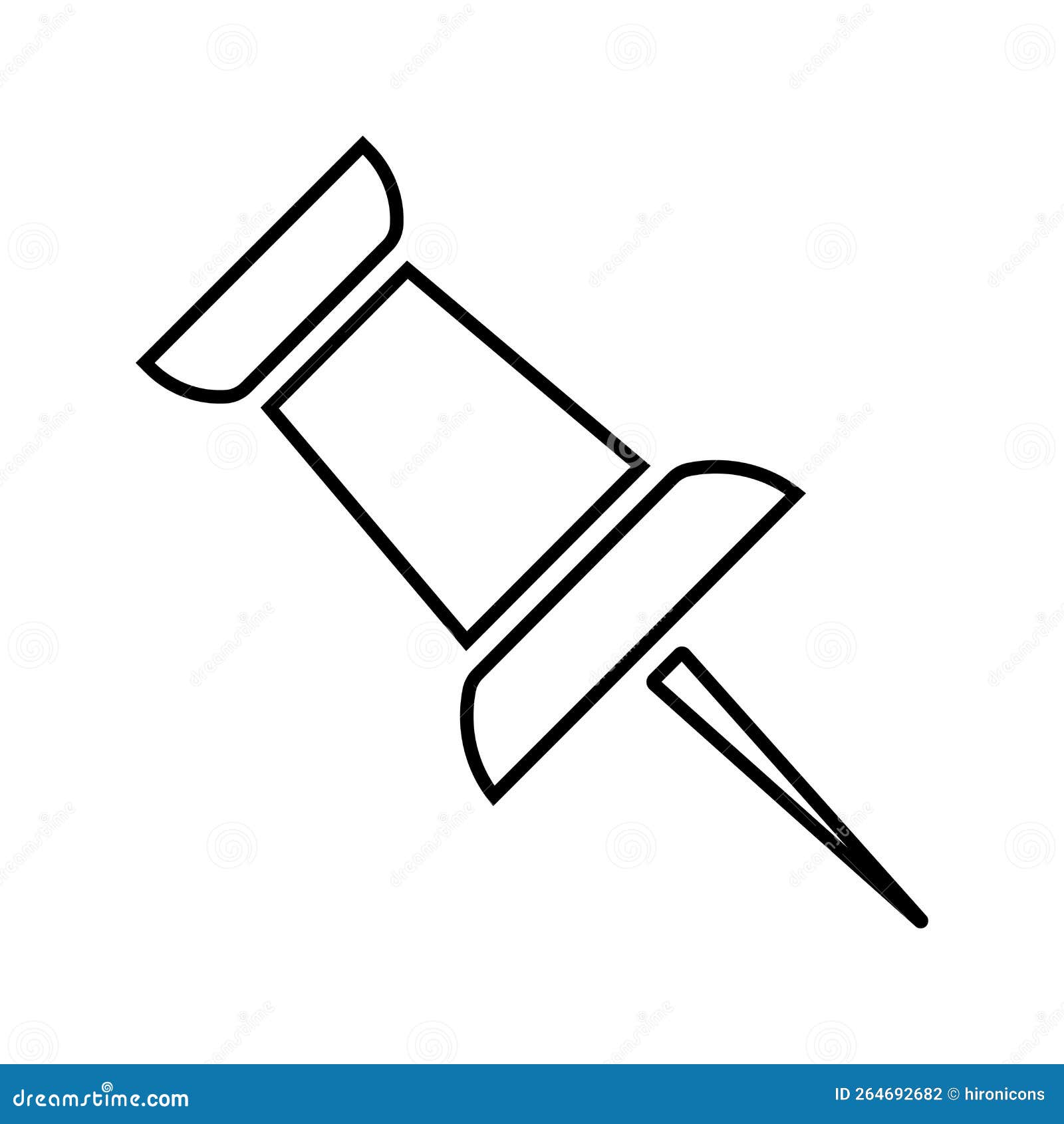 Attach Pin Outline Icon. Line Art Vector Stock Illustration ...