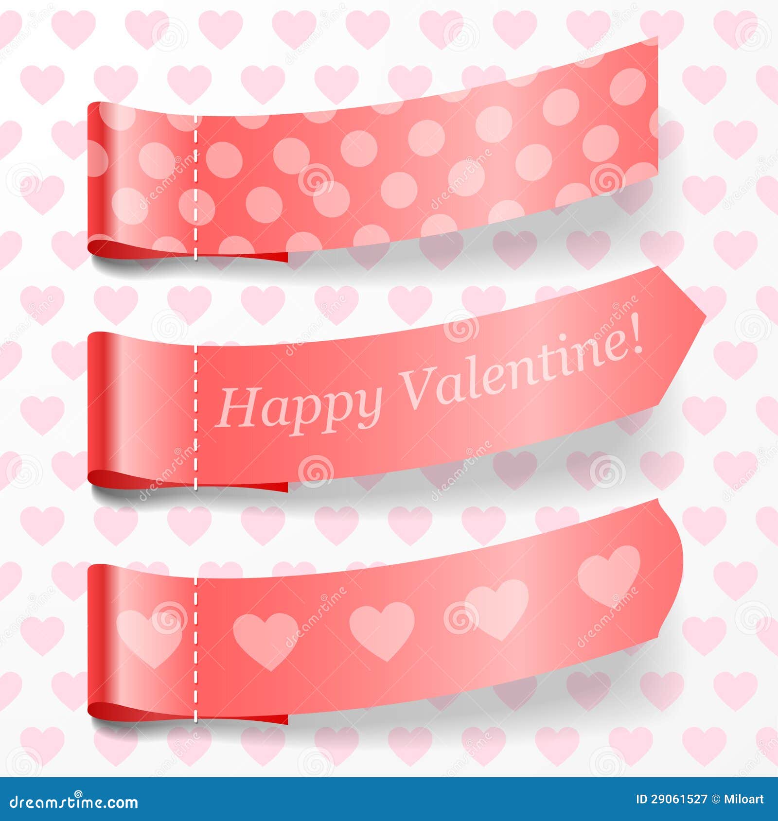 Valentine S Day Ribbons Set Vector Illustration | CartoonDealer.com ...