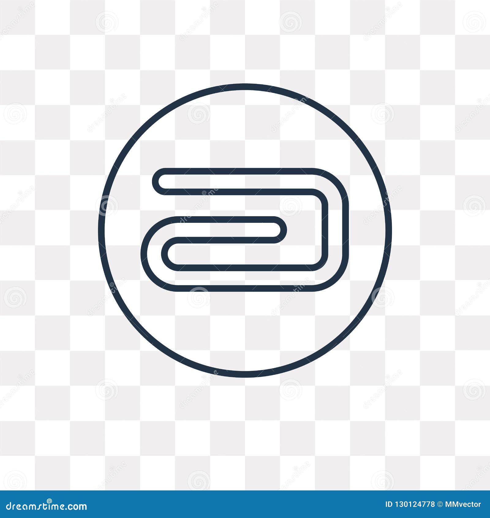 Attach Vector Icon Isolated on Transparent Background, Linear at Stock ...