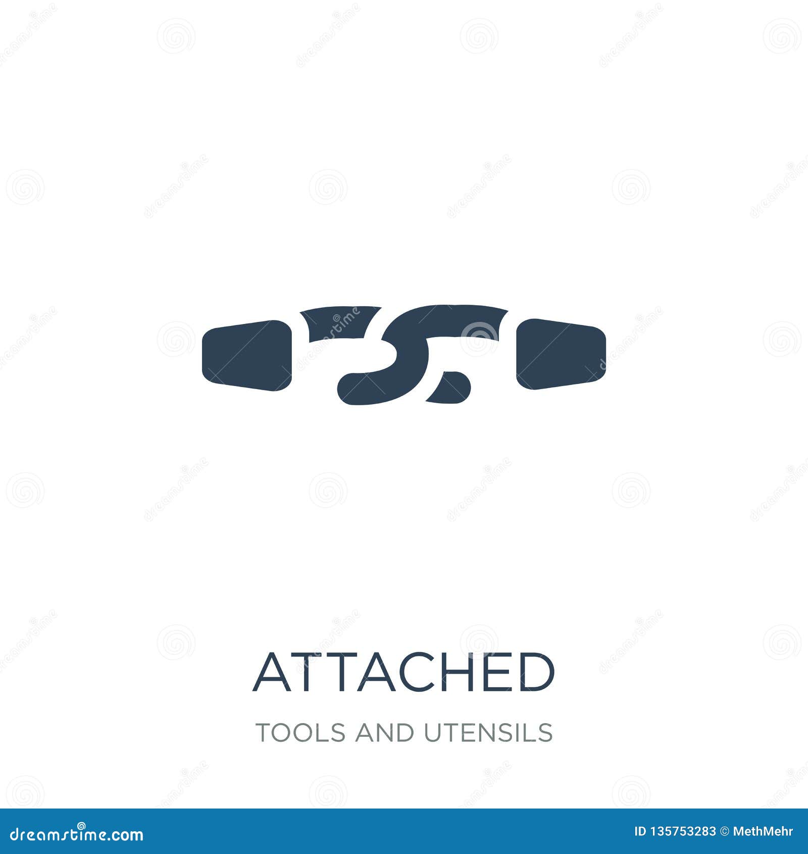 Attached Icon in Trendy Design Style. Attached Icon Isolated on White ...