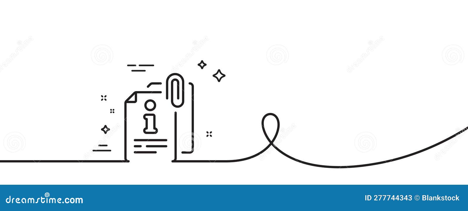 Attached Info Line Icon. Information Guide Sign. Continuous Line with ...