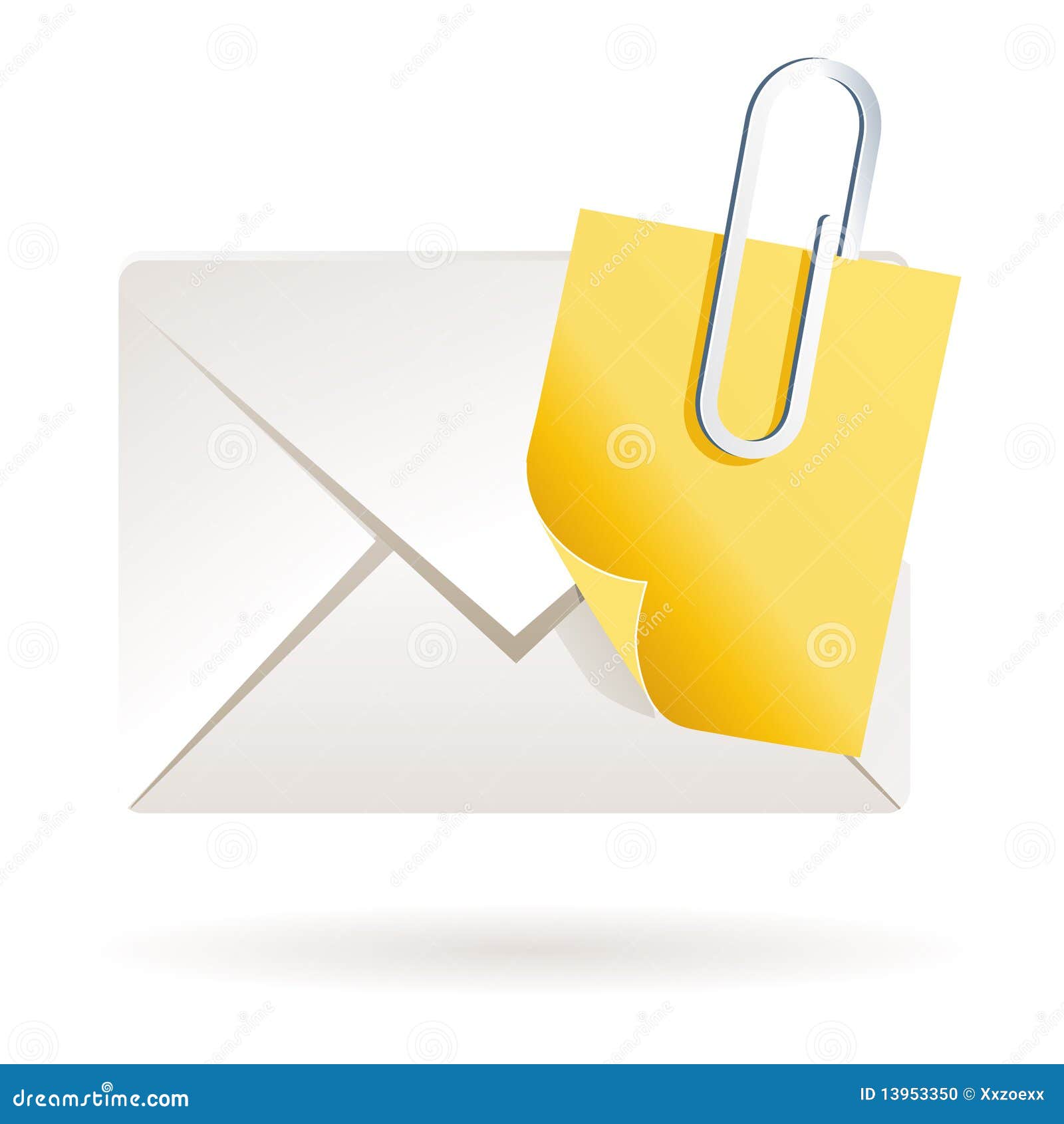 Attached Note on Mail on Blank Stock Vector - Illustration of bulletin ...