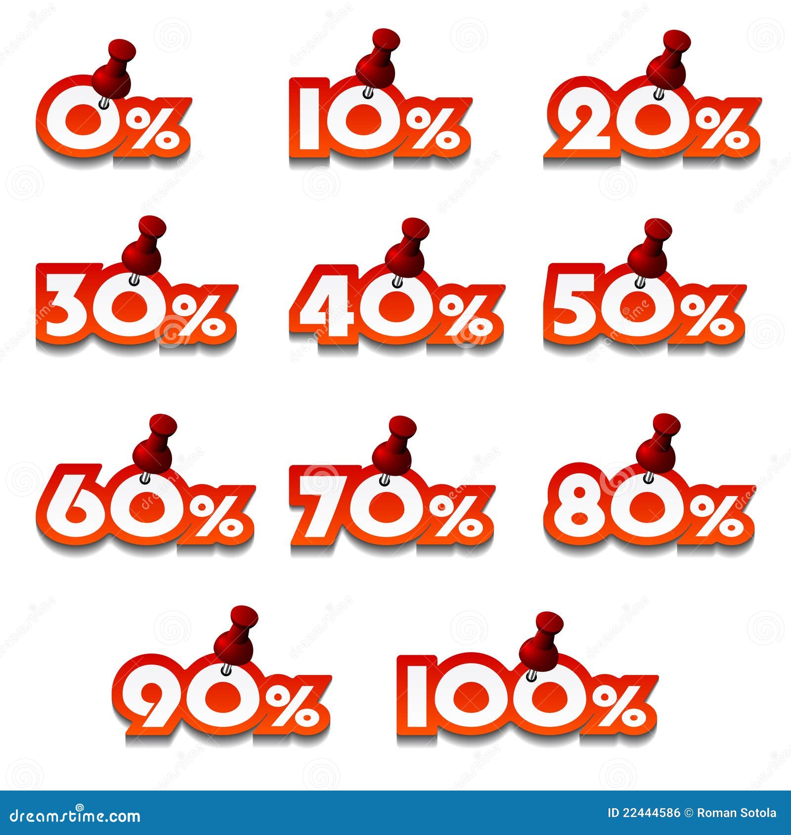 Attached Promotional Percentage Numbers Stock Vector - Illustration of ...