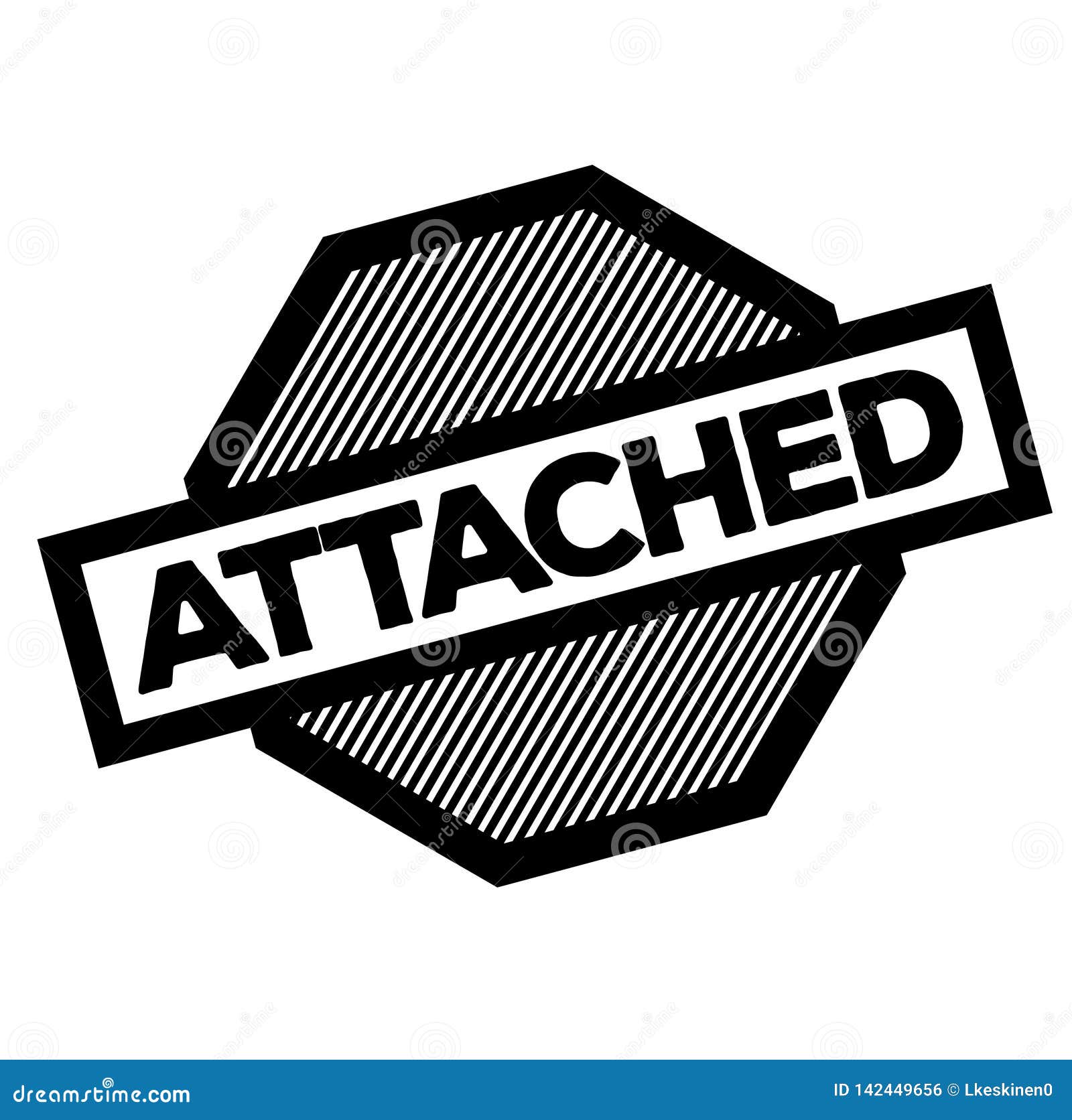 Attached stamp on white stock vector. Illustration of banner - 142449656
