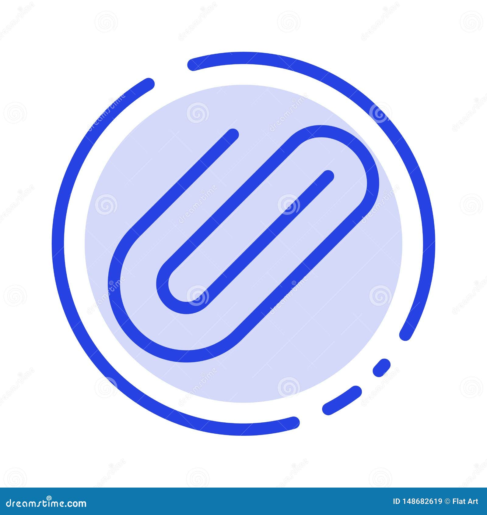 Attachment, Attach, Clip, Add Blue Dotted Line Line Icon Stock Vector ...