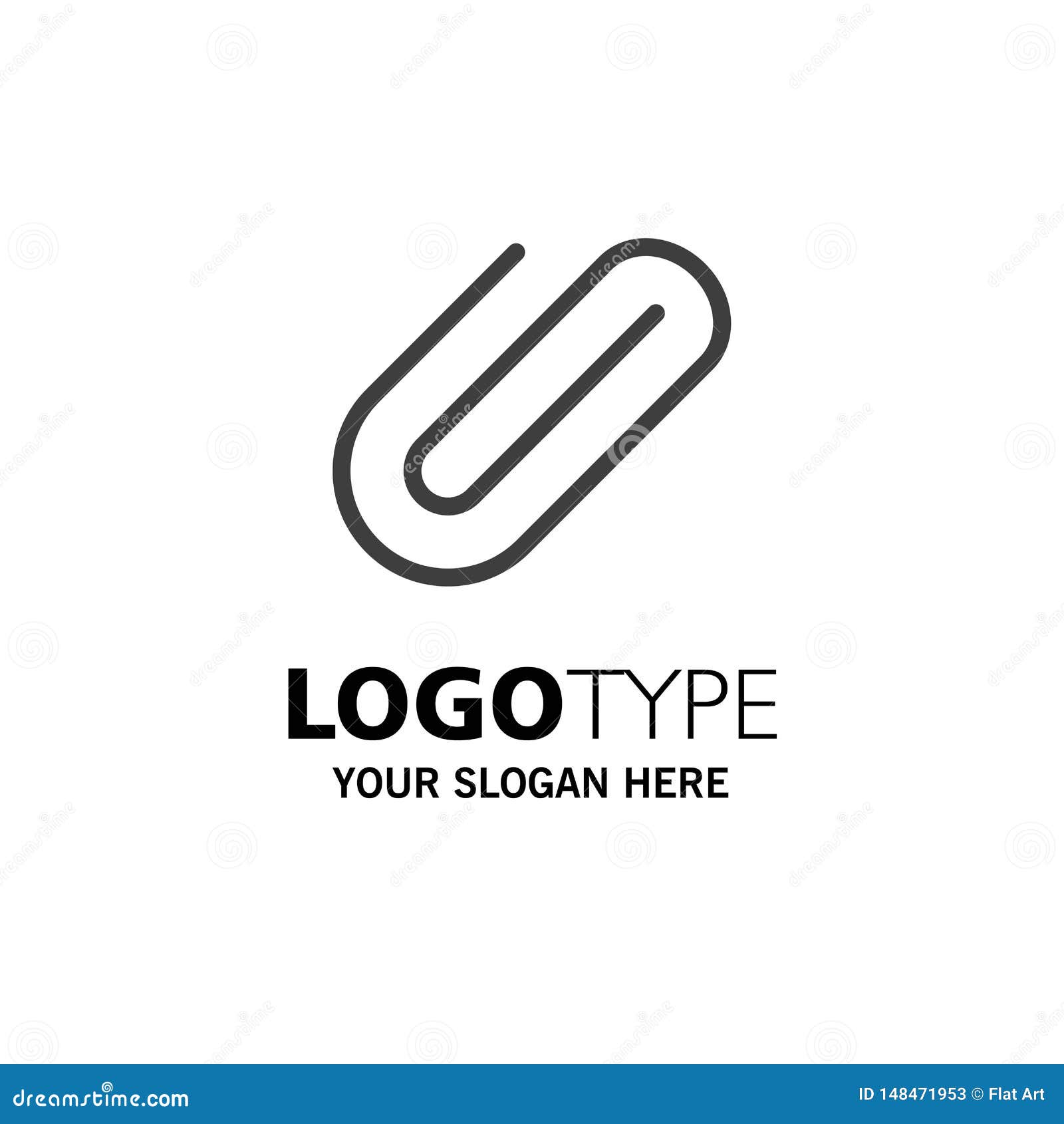 Attachment, Attach, Clip, Add Business Logo Template. Flat Color Stock ...
