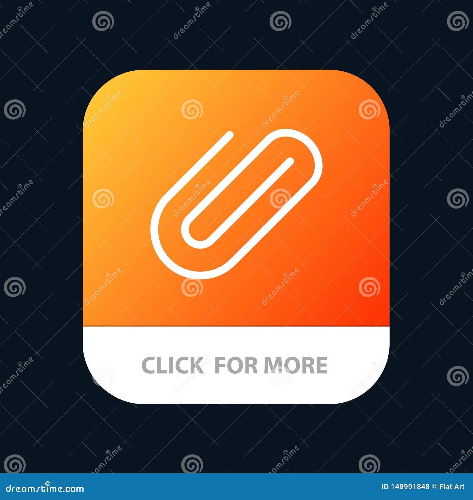 Attachment, Attach, Clip, Add Mobile App Button. Android and IOS Line ...