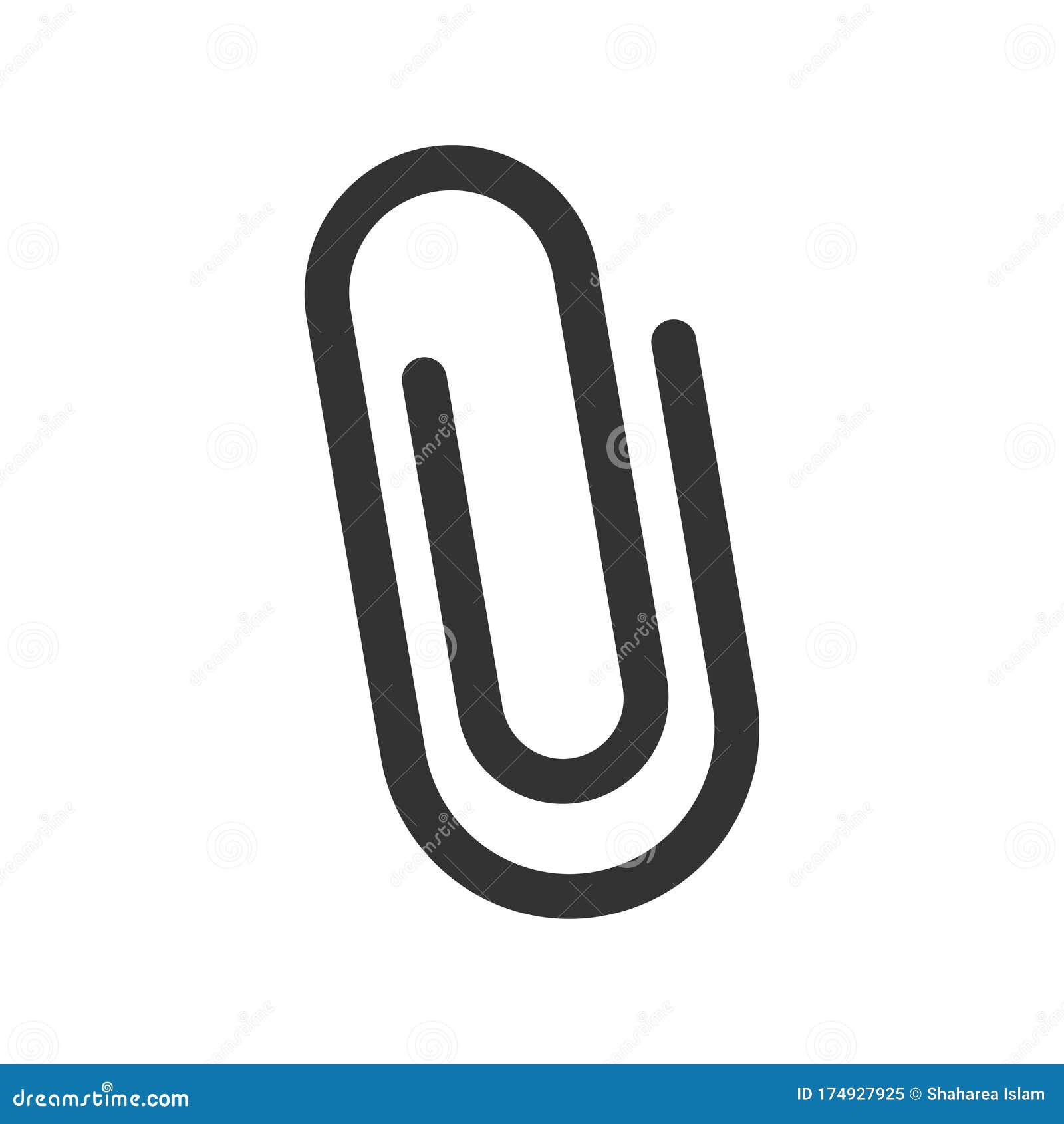 Attachment, clip icon stock vector. Illustration of symbol - 174927925