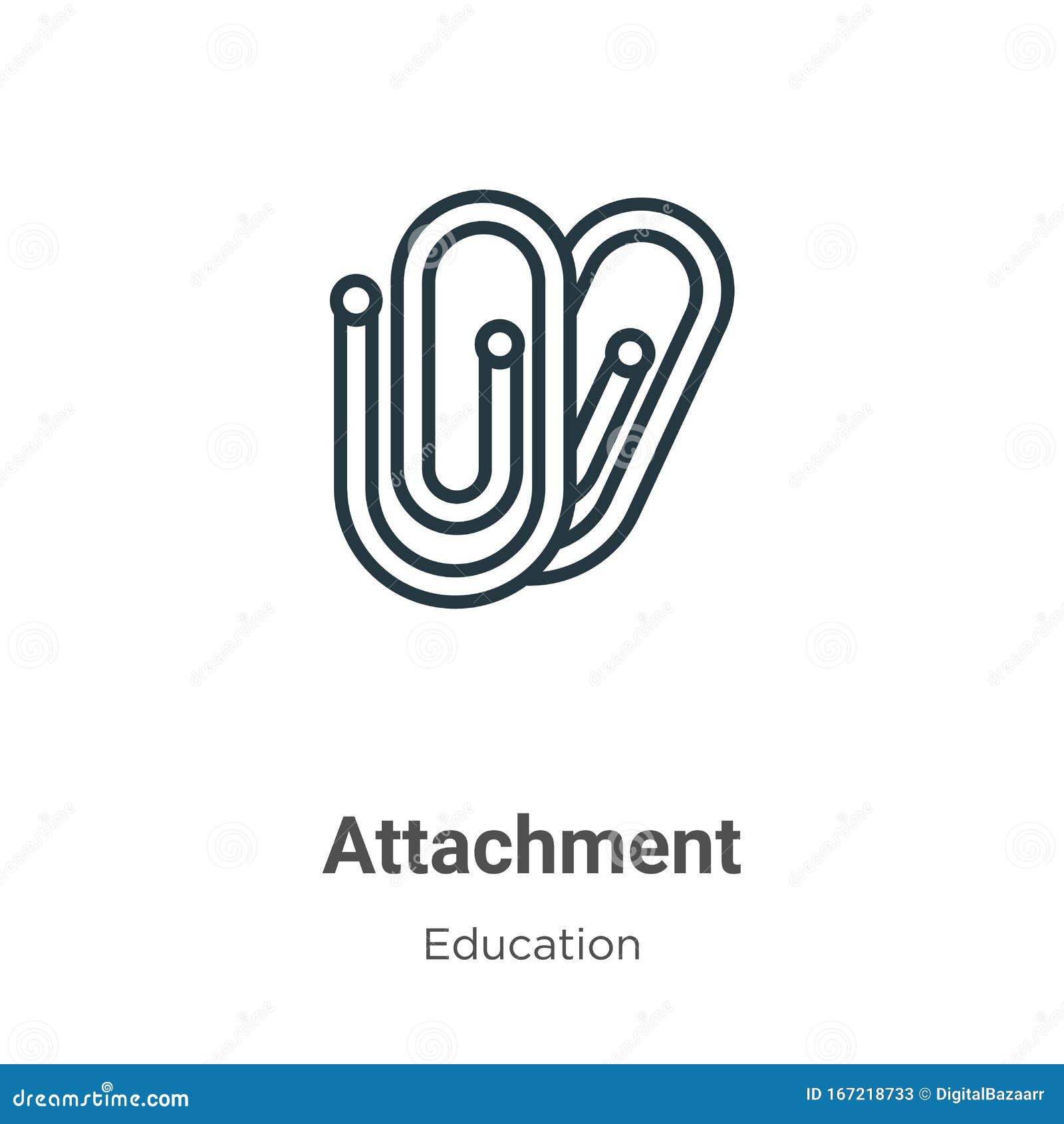 Attachment Outline Vector Icon. Thin Line Black Attachment Icon, Flat ...