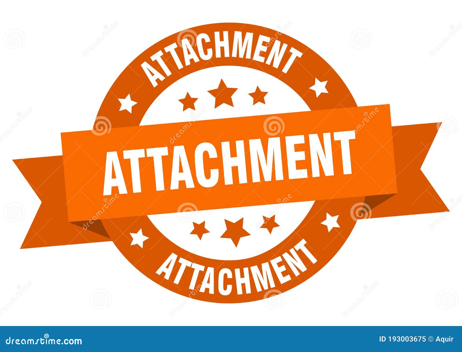 Attachment Round Ribbon Isolated Label. Attachment Sign Stock Vector ...